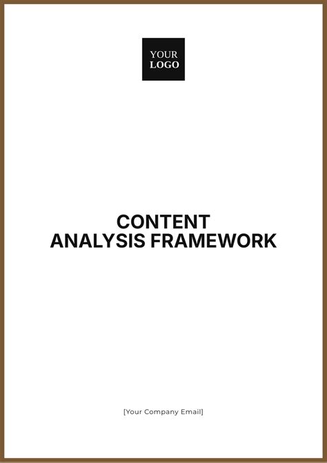 Free Content Analysis Framework Template To Edit Online
