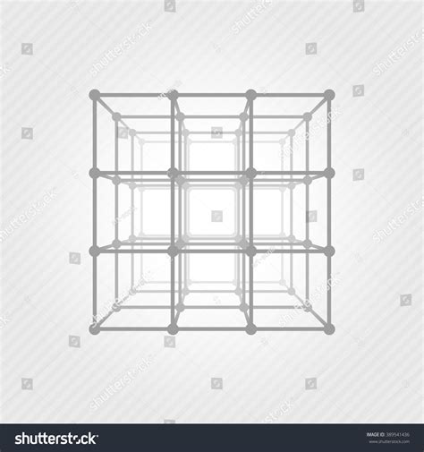 Wireframe 3d Mesh Polygonal Vector Cube Vector De Stock Libre De Regalías 389541436