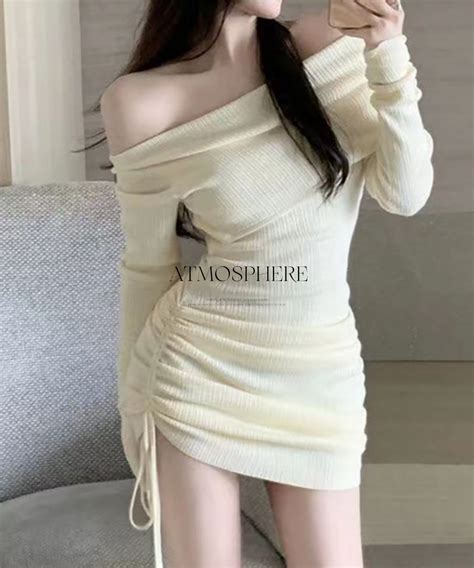 수수 누적판매1천장 ️라스트찬스 오프숄더원피스 스트링 미니원피스 3col 간절기 시즌오프 하객룩 겨울원피스