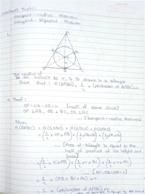 Topic Tangent Radius Theorem Tangent Segment Theorem 03 Feb 2023 23