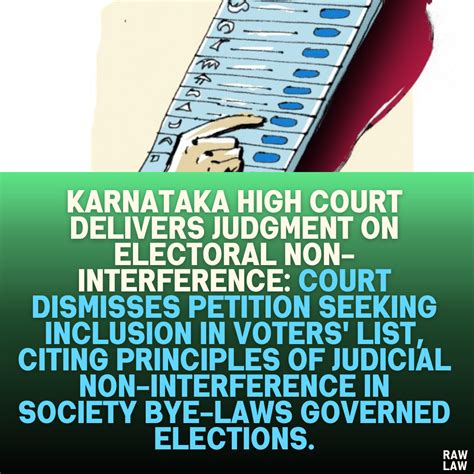 Karnataka High Court Delivers Judgment On Electoral Non Interference