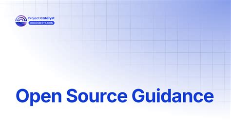 open source guidance project catalyst knowledge base