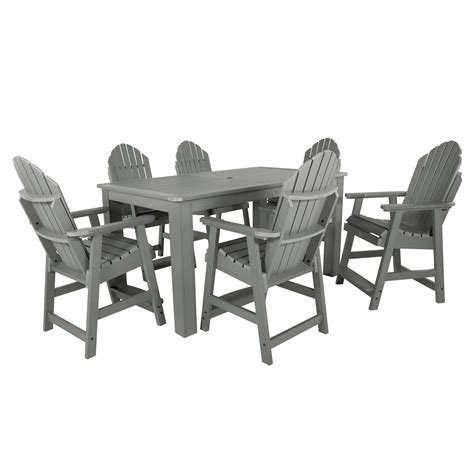 Highwood 7 Pc Hamilton Dining Set 42 X 72 Rectangle Table Counter Height Outdoor Eco