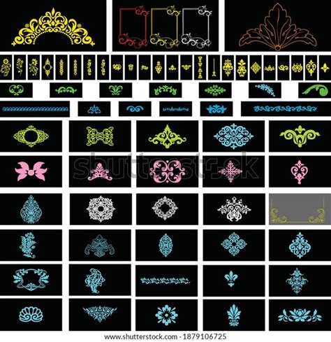 Corner Border Design Different Border Style เวกเตอรสตอก ปลอดคา