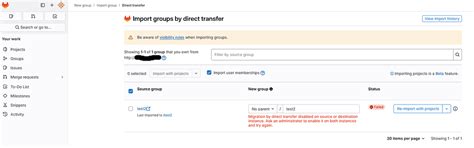 Problem Of Direct Transfer General Gitlab Forum