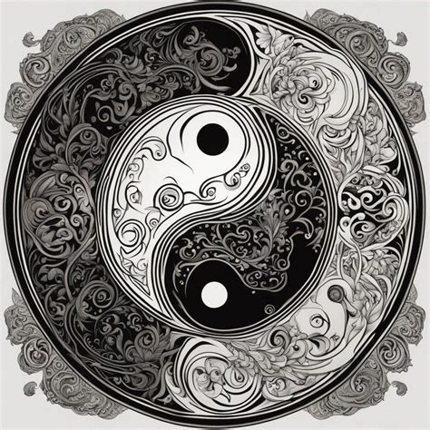 Black And White Yin Yang Mystical And Intricate By Jiggyjamesw On