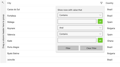 WinUI DataGrid Documentation Filtering Overview DataGrid Telerik UI For WinUI