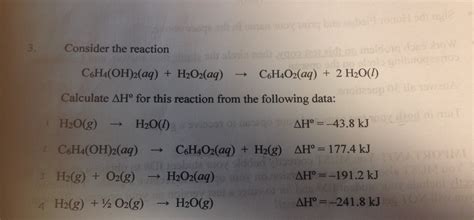 Solved Consider The Reaction Calculate Delta H Degree Chegg