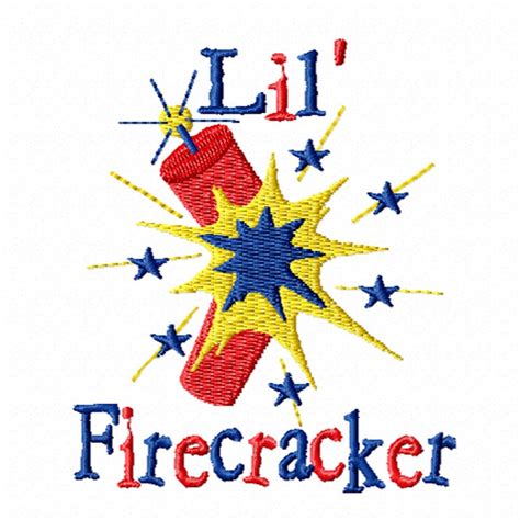 Lil Firecracker A Machine Embroidery Design For The 4th Of July Etsy
