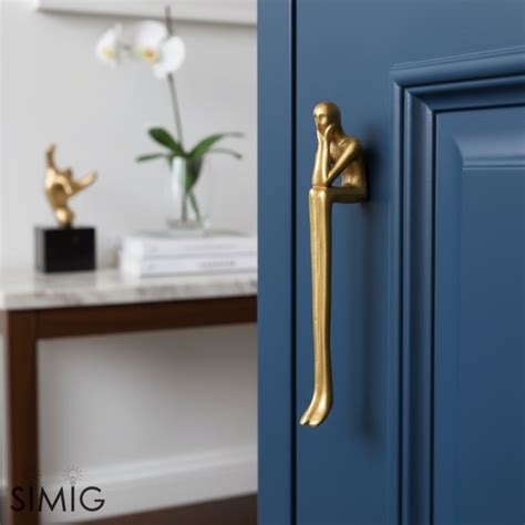 Verlitho Sculptural Metal Handle Contemporary Drawer Pull Decor T1188