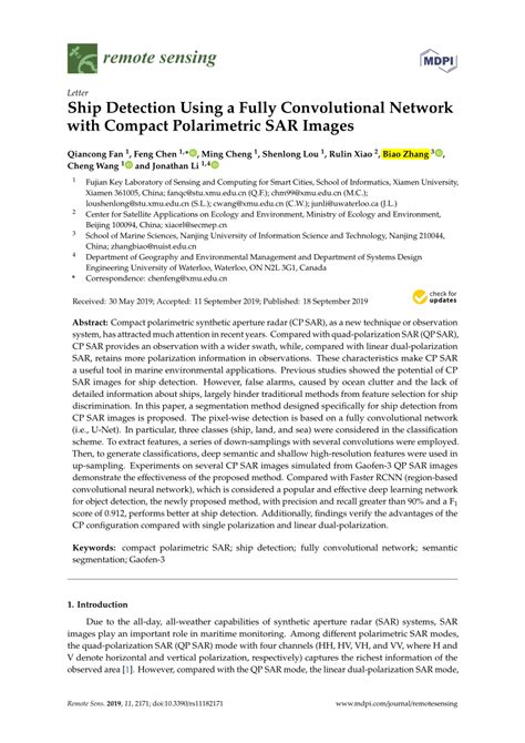 Pdf Remote Sensing Ship Detection Using A Fully Convolutional Network With Compact