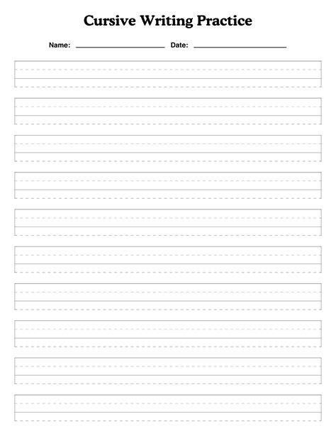 Cursive Writing Practice Sheets Printable