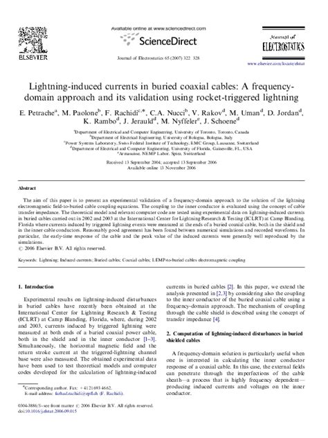 Pdf Lightning Induced Currents In Buried Coaxial Cables A Frequency