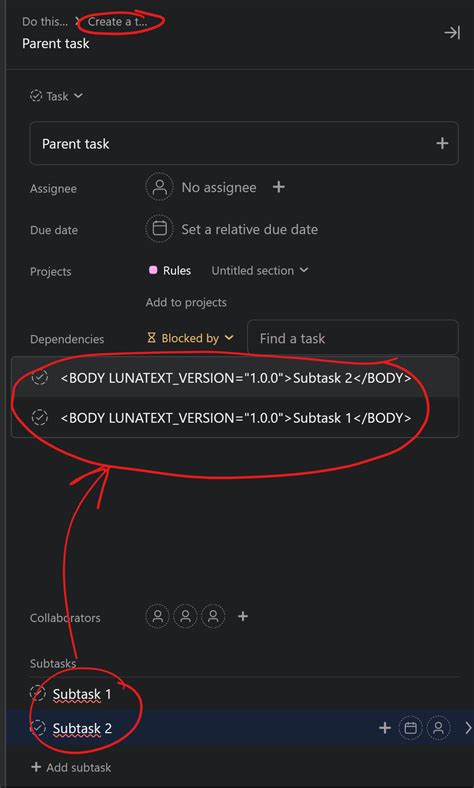 rules actions create task subtasks or approvals issues with display
