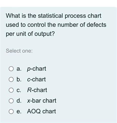 solved what is the statistical process chart used to control