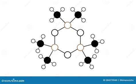 Hexamethylcyclotrisiloxane Molecule Organosilicon Compound Molecular Structure Isolated 3d
