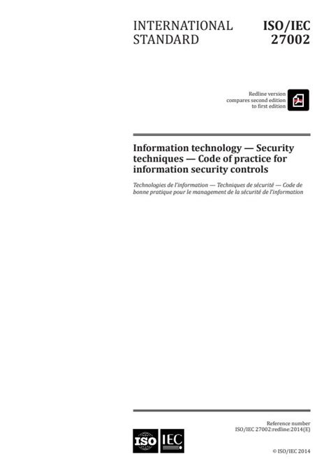 ISO IEC 27002 2013 Information Technology Security Techniques Code Of Practice For Information