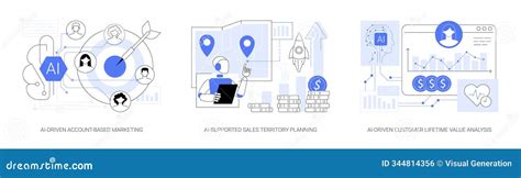 Ai In Sales Strategies Abstract Concept Vector Illustrations 347032553