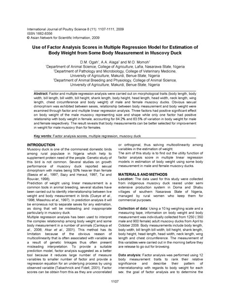 pdf use of factor analysis scores in multiple regression model for