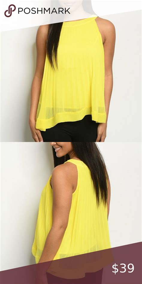 Sleeveless Yellow Top At Ashley Pines Blog