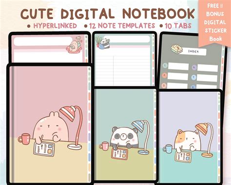 Digital Note Taking Templatehyperlinked Tabs For Goodnotes Notability