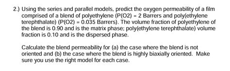 Solved 2 ﻿using The Series And Parallel Models Predict