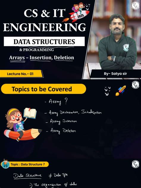 Arrays Insertion Deletion Lec 01 Class Notes Pdf