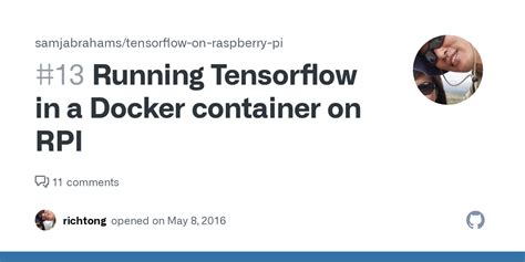 Running Tensorflow In A Docker Container On RPI Issue Samjabrahams Tensorflow On