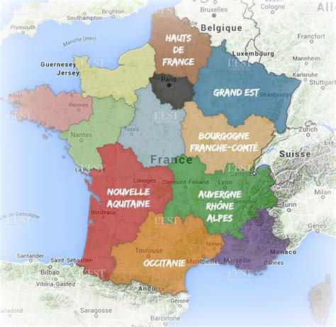 Noms Des Régions Françaises Liste Des Régions De France Tsdg