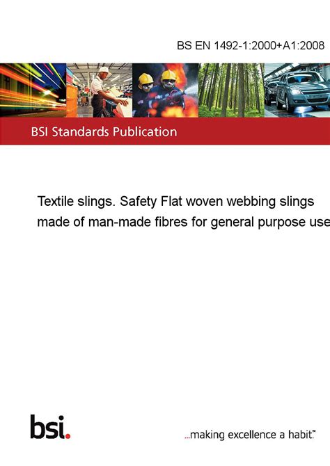 Bs En 1492 1 2000 A1 2008 Textile Slings Safety Flat Woven Webbing