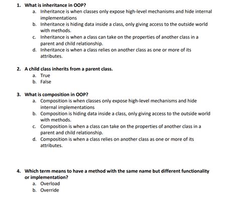 Solved What Is Inheritance In OOP A Inheritance Is When Chegg Com