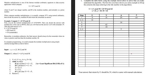 1 Complete The Table Below Using The Example Shown