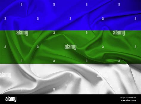 Flag Of Komi Fabric Flag Of Komi Antarctica National Flag Fabric And Texture Flag Image Of