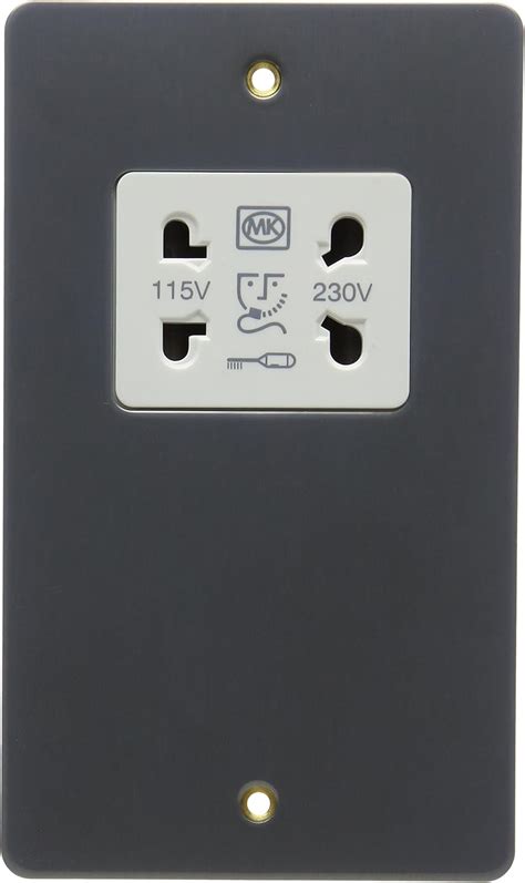 MK Edge K BRCW V V Dual Voltage Shaver Socket Output Brushed Chrome Amazon Co Uk