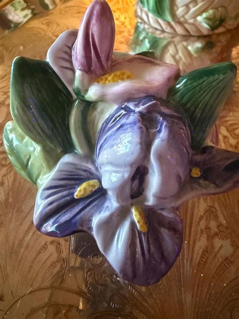 Capodimonte Style Floral Porcelain Teapot With Applied Sculpted Flowers