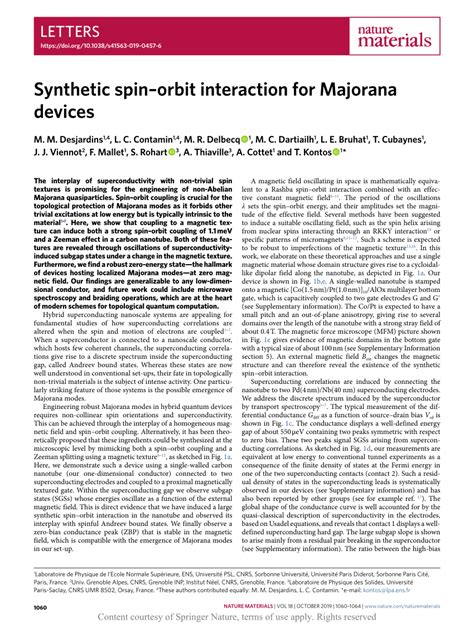 Synthetic Spinorbit Interaction For Majorana Devices Request Pdf