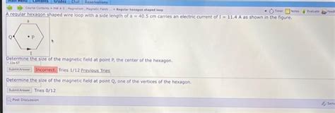 solved a reqular hexagon shaped wire loop with a side length