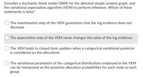 Consider A Stochastic Block Model Sbm For The