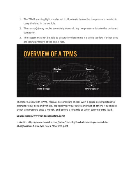 TPMS LIGHT ON WHAT IT MEANS WHAT YOU NEED TO DO PDF