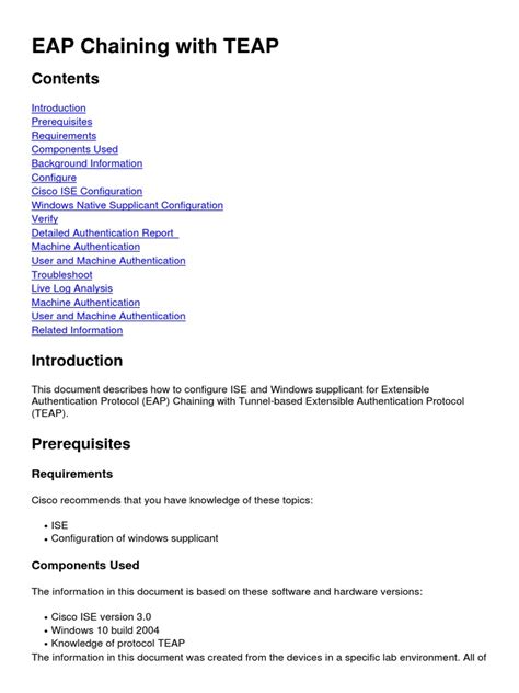 Eap Chaining With Teap Pdf System Software Internet Architecture