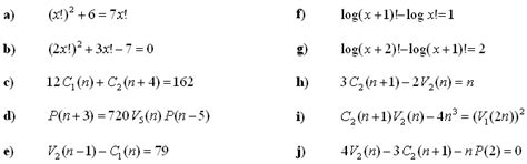 Math Exercises And Math Problems Combinatorial Equations And Inequalities