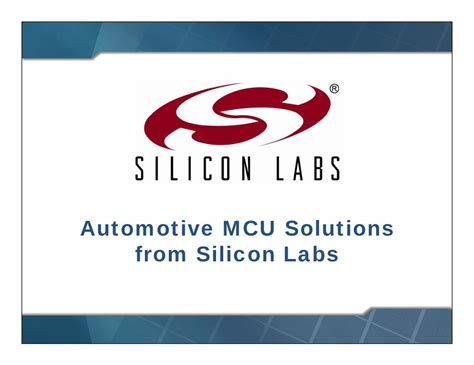 PDF Automotive MCU Solutions From Silicon Labs Silabs Documents Training Documents CAN T