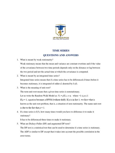time series questions and solutions pdf multivariate statistics