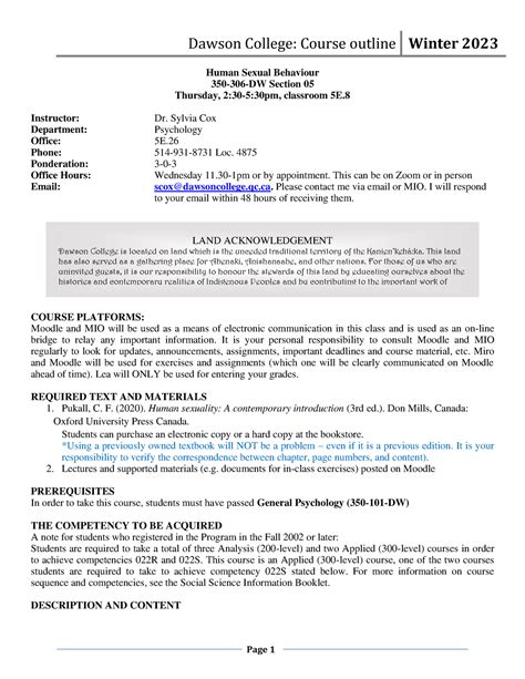 Human Sexual Behaviour Course Outline 350 306 DW Studocu