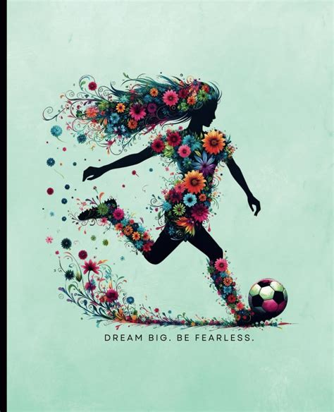 Motivational Soccer Composition Notebook For Girls Teal