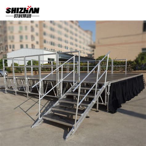 Movable Stage Platform Concert Wooden Portable Stage Stairs