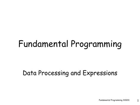 Ppt Fundamentals Of Programming Data Processing And Expressions Powerpoint Presentation Id