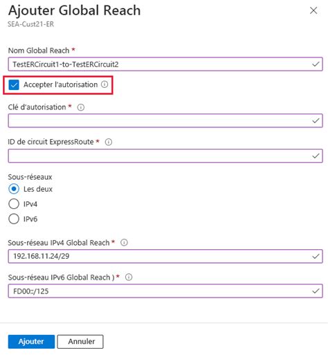 Azure Expressroute Configurer Global Reach à Laide Du Portail Azure