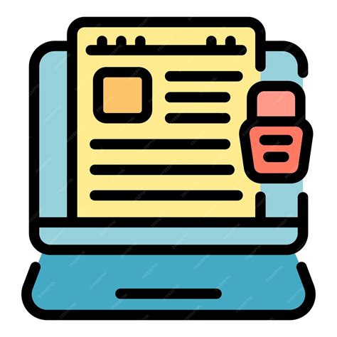 Premium Vector Monitor Password Icon Outline Monitor Password Vector Icon Color Flat Isolated