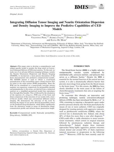 Pdf Integrating Diffusion Tensor Imaging And Neurite Orientation Dispersion And Density